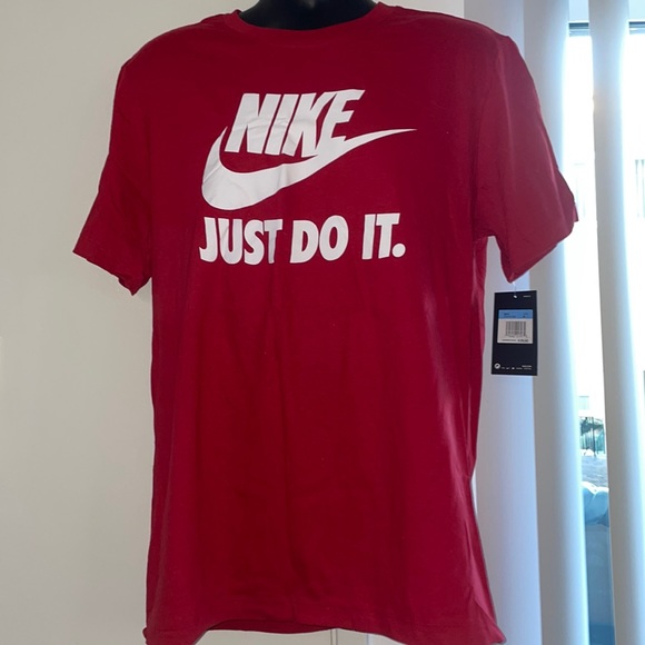 Nike | Shirts | Nike Red Just Do It Shirt | Poshmark